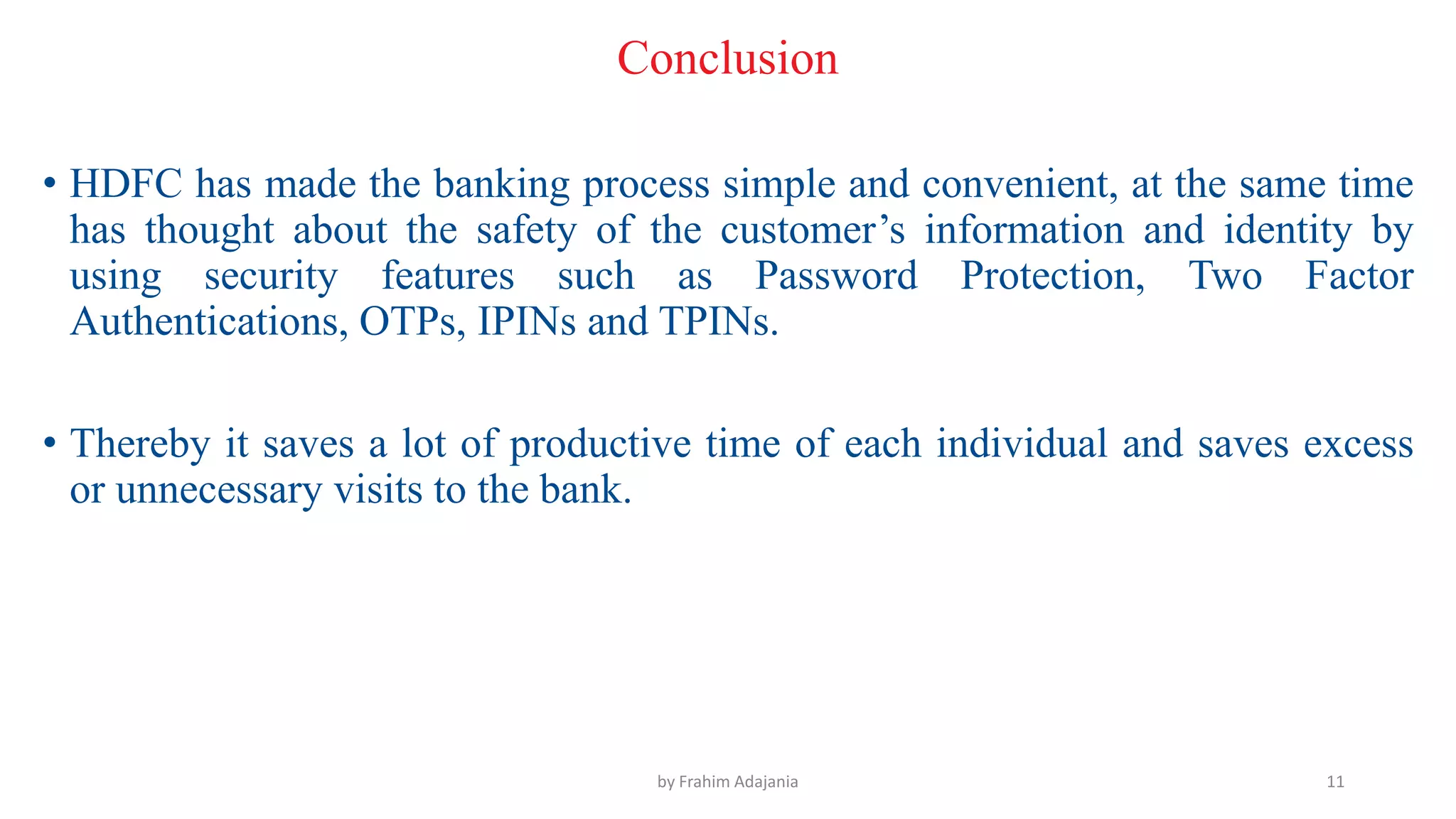 HDFC - Mobile Application - by Frahim Adajania | PPTX