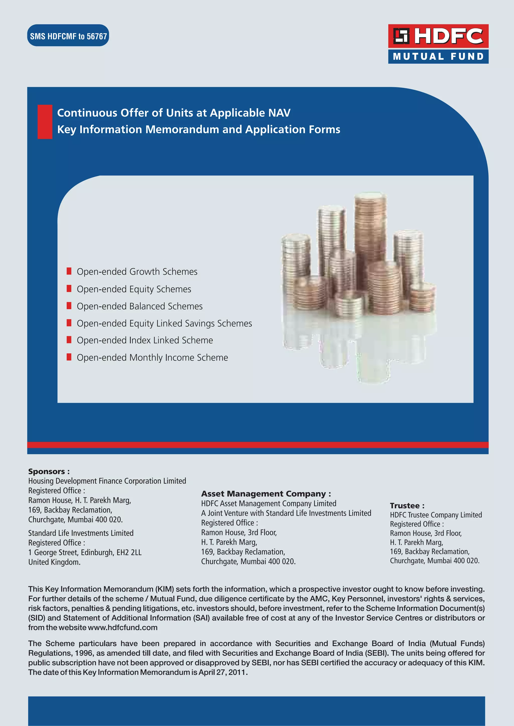 Hdfc mutual fund common application form equity with kim | PDF