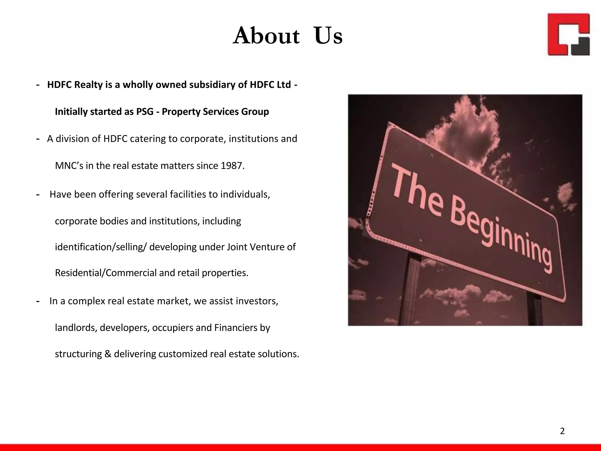 Hdfc Realty Limited corporate presentation | PPT
