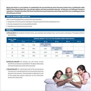 Hdfc sl new money back plan | PDF