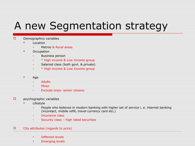 Segmentation Targeting and Positioning on HDFC bank | PPT | Home ...