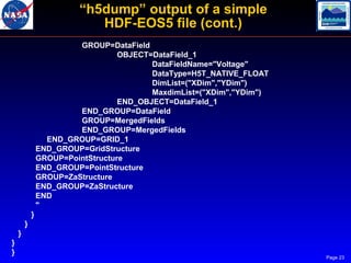 Profile of HDF-EOS5 Files | PPT
