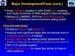 HDF-EOS Maintenance, Current Development and Tools | PPT | Computing ...