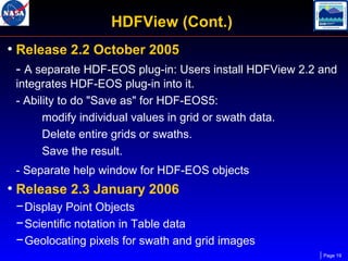 HDF-EOS Maintenance, Current Development and Tools | PPT | Computing ...
