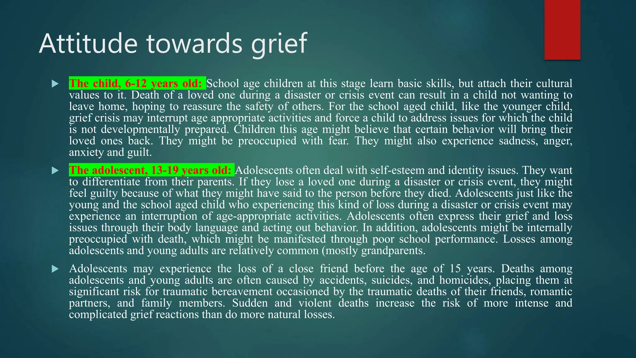 attitude towards death, grief and bereavement | PPTX