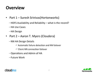 HDFS NameNode High Availability | PPT | Free Download