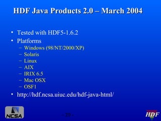 HDF Update | PPT | Programming Languages | Computing