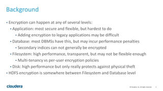 Overview of HDFS Transparent Encryption | PPTX