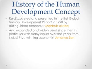 HUMAN DEVELOPMENT INDEX AND ITS MEASUREMENT | PPTX