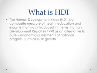HUMAN DEVELOPMENT INDEX AND ITS MEASUREMENT | PPTX