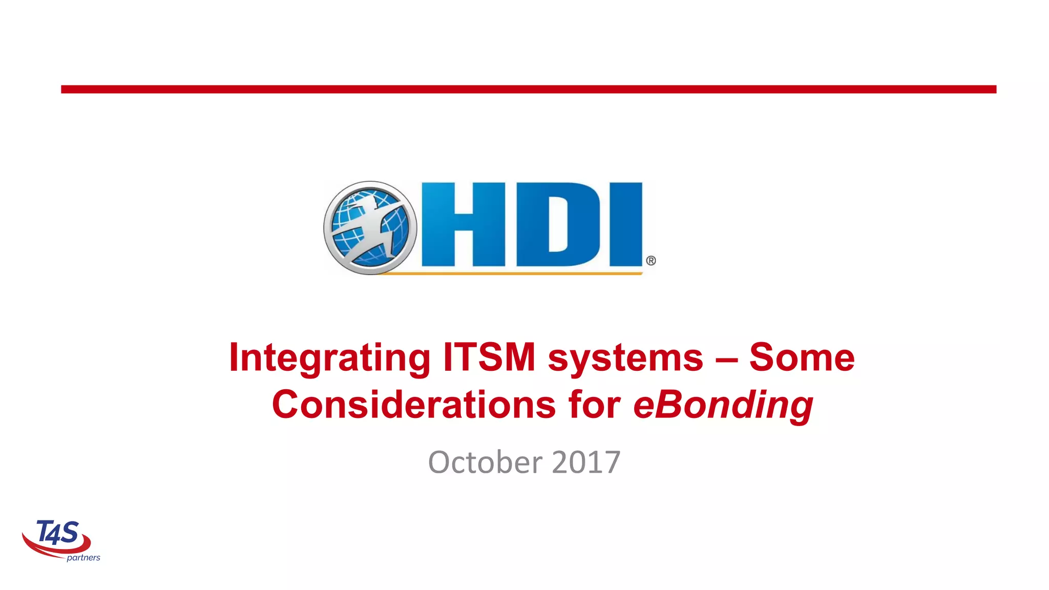 Integration ITSM - Considerations for eBonding | PPT