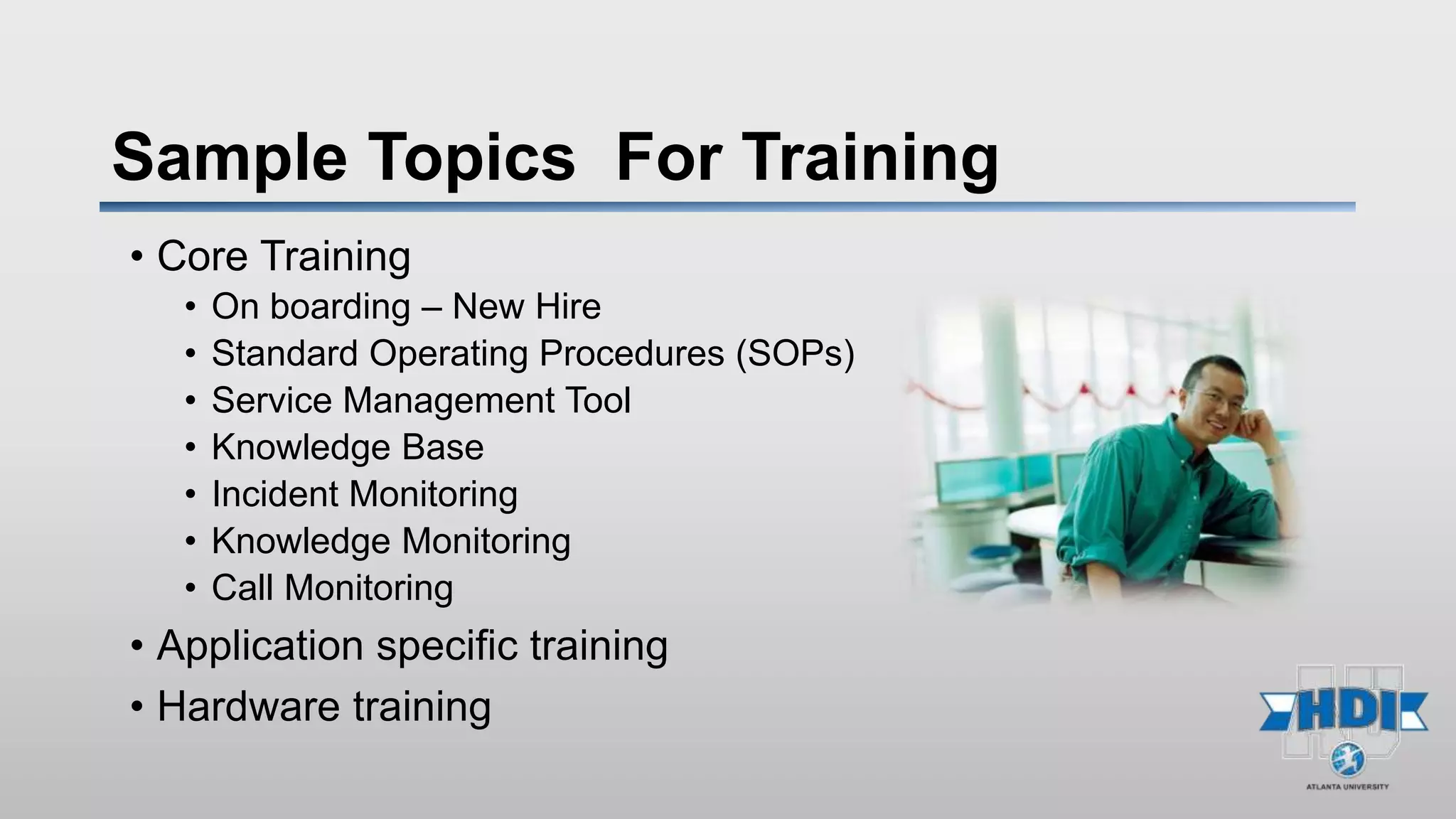 HDIAU Lab A - Building the service desk training plan | PPTX