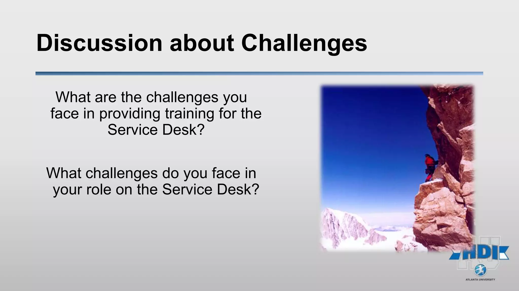 HDIAU Lab A - Building the service desk training plan | PPTX