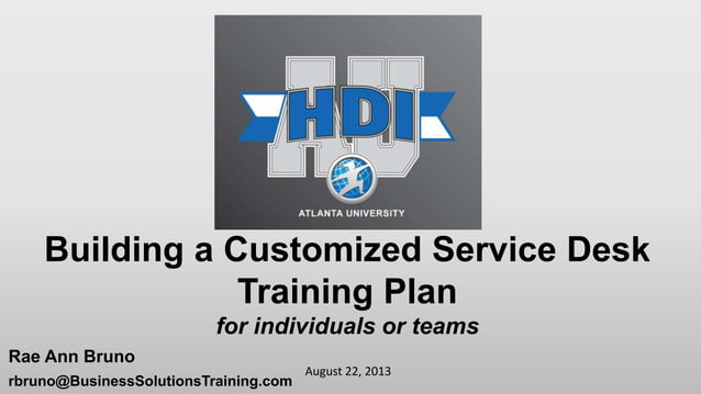 HDIAU Lab A - Building the service desk training plan | PPTX