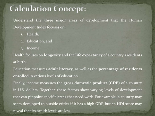 Hdi calculation | PPTX | Science