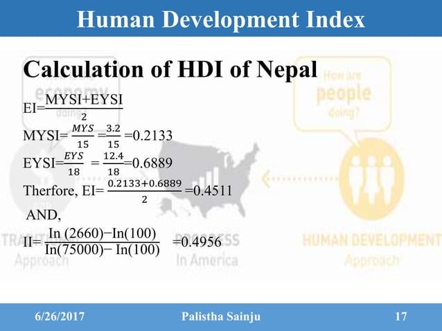 Human Development Index; Components of Human Development Index ...