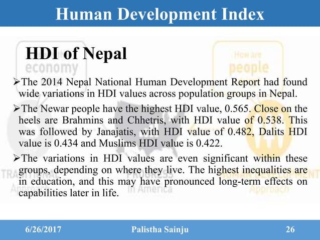 Human Development Index; Components of Human Development Index ...