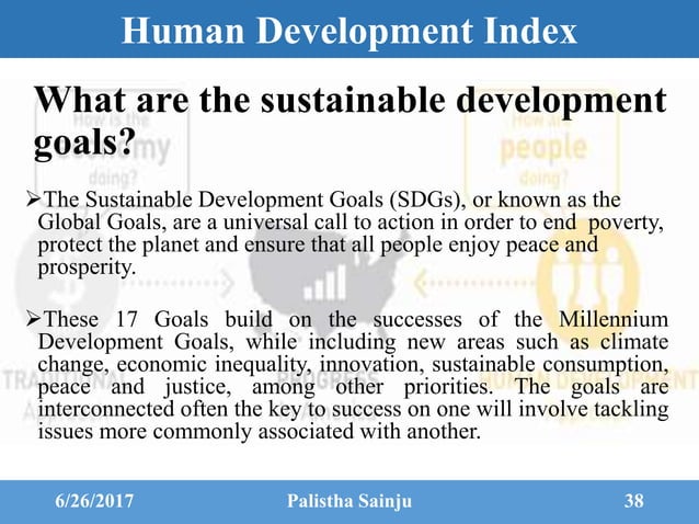 Human Development Index; Components of Human Development Index ...
