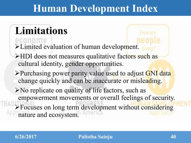Human Development Index; Components of Human Development Index ...
