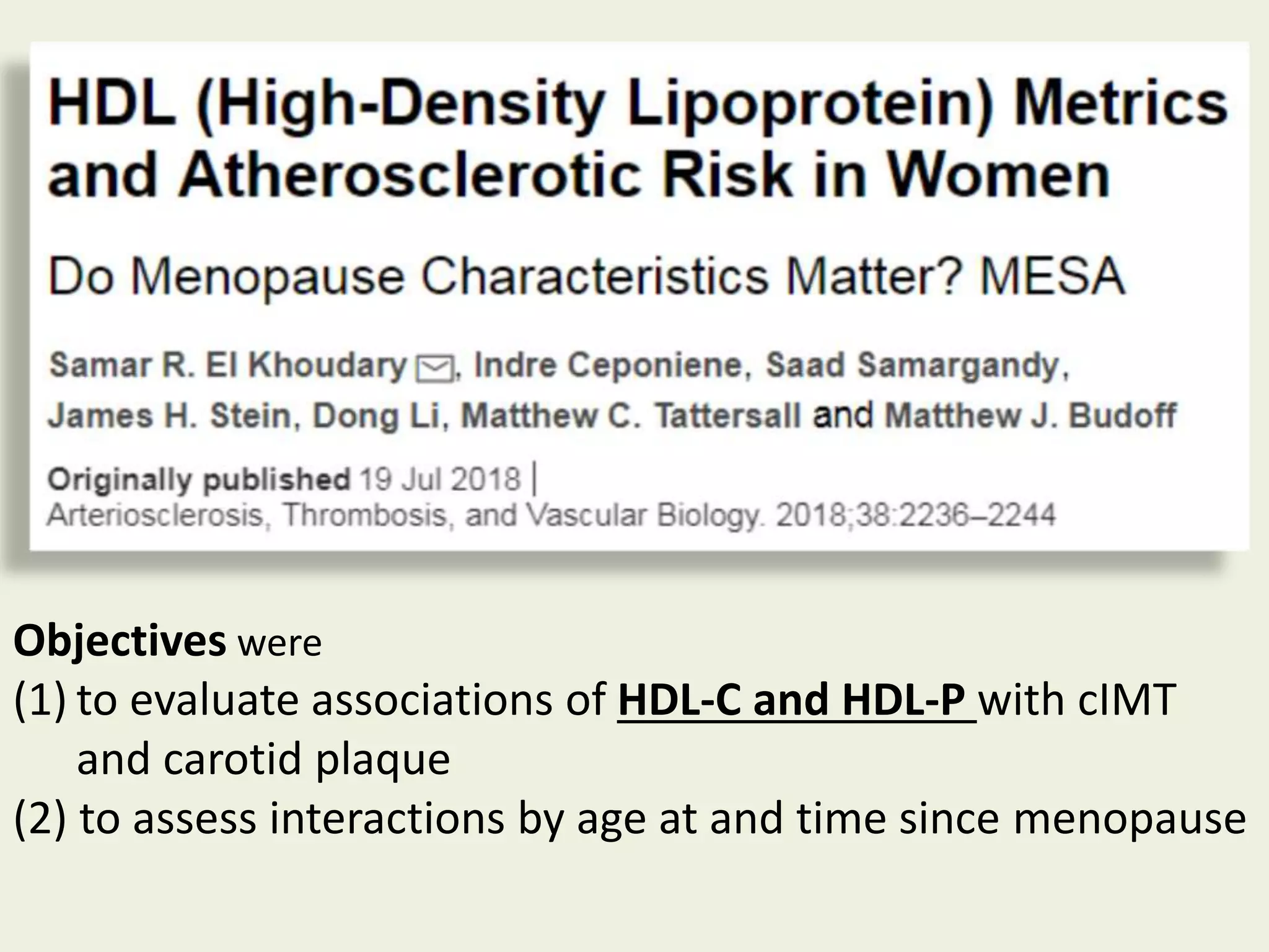 Gender differences in HDL-cholesterol | PPTX