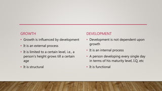 Difference between Growth and Development | PPTX