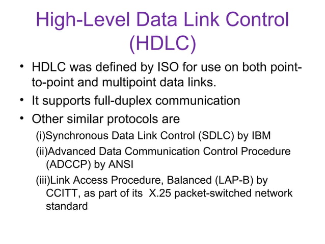 HDLC | PPT | Computer Networking | Computing