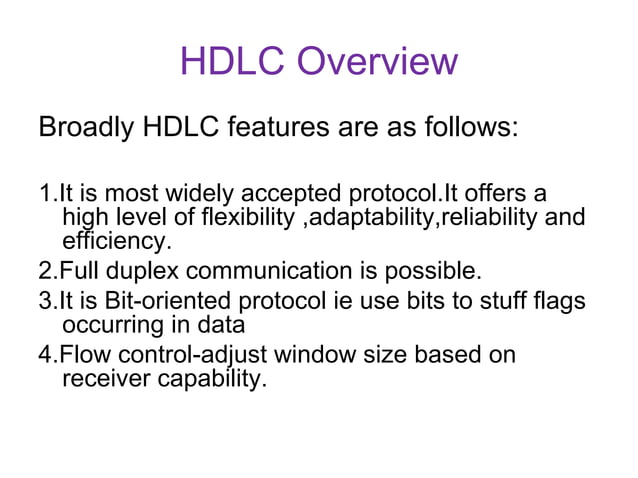 HDLC | PPT | Computer Networking | Computing
