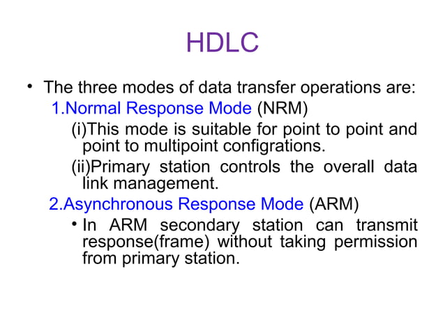 HDLC | PPT | Computer Networking | Computing