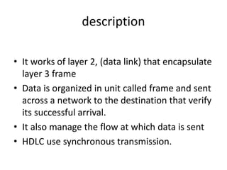 Hdlc | PPTX | Computer Networking | Computing