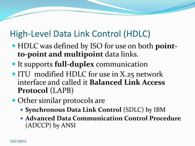 HDLC(high level data link control) | PPTX | Computer Networking | Computing