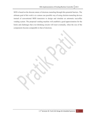 HDL Implementation of Vending Machine Report with Verilog Code | DOCX