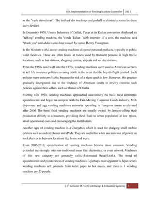 HDL Implementation of Vending Machine Report with Verilog Code | DOCX