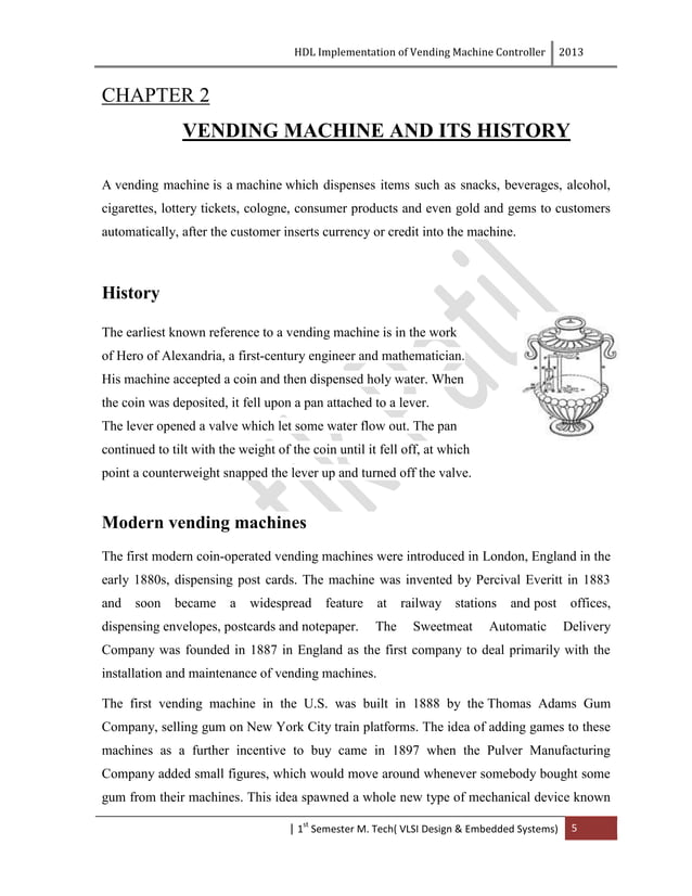 Hdl Implementation Of Vending Machine Report With Verilog Code