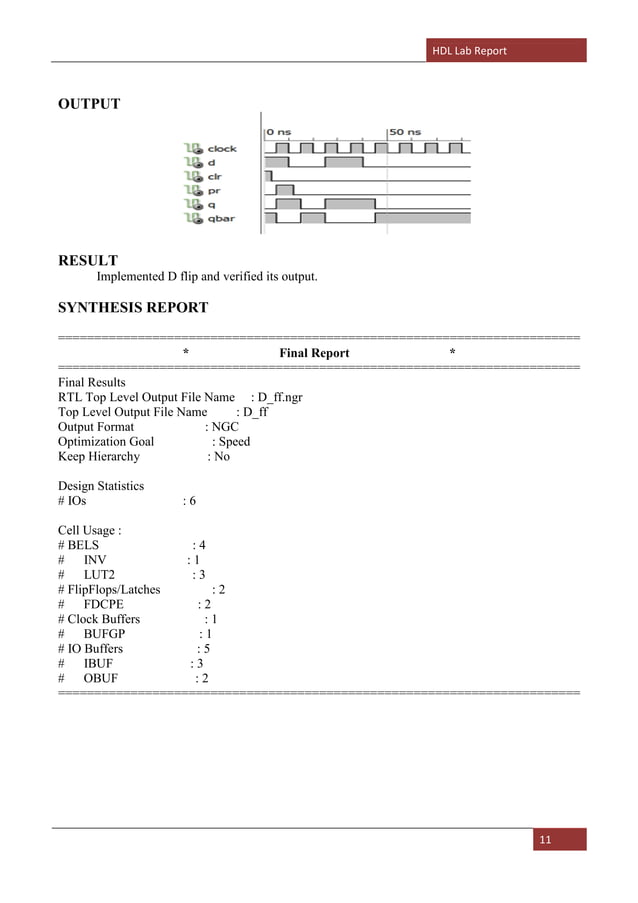 VHdl lab report | PDF