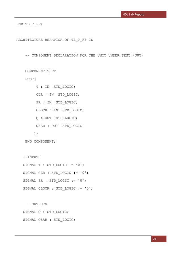 VHdl lab report | PDF