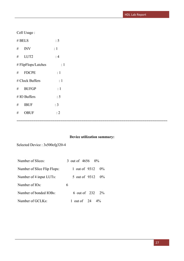 VHdl lab report | PDF