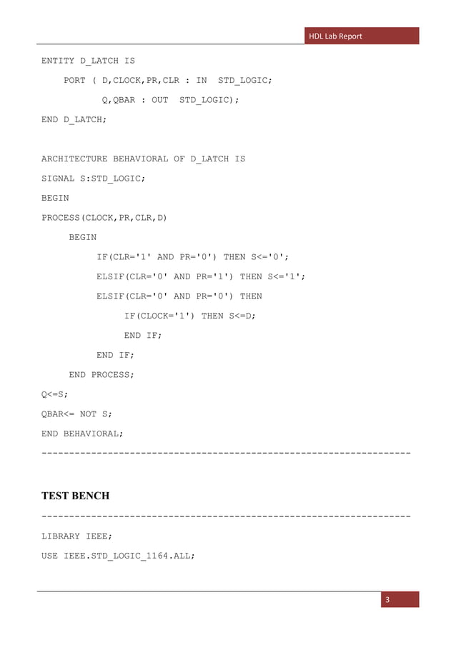 VHdl lab report | PDF