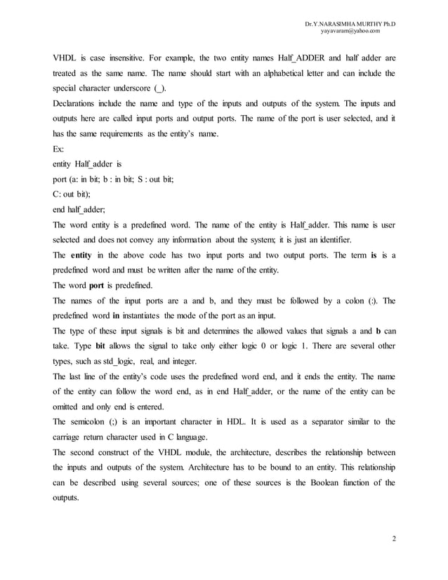 OVERVIEW OF HARDWARE DESCRIPTION LANGUAGES (HDLs) | DOCX