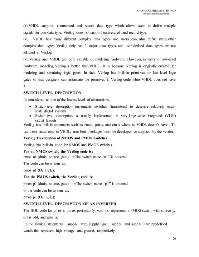 Overview Of Hardware Description Languages Hdls Docx