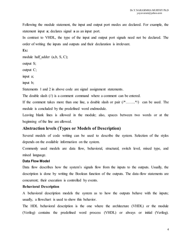 OVERVIEW OF HARDWARE DESCRIPTION LANGUAGES (HDLs) | DOCX