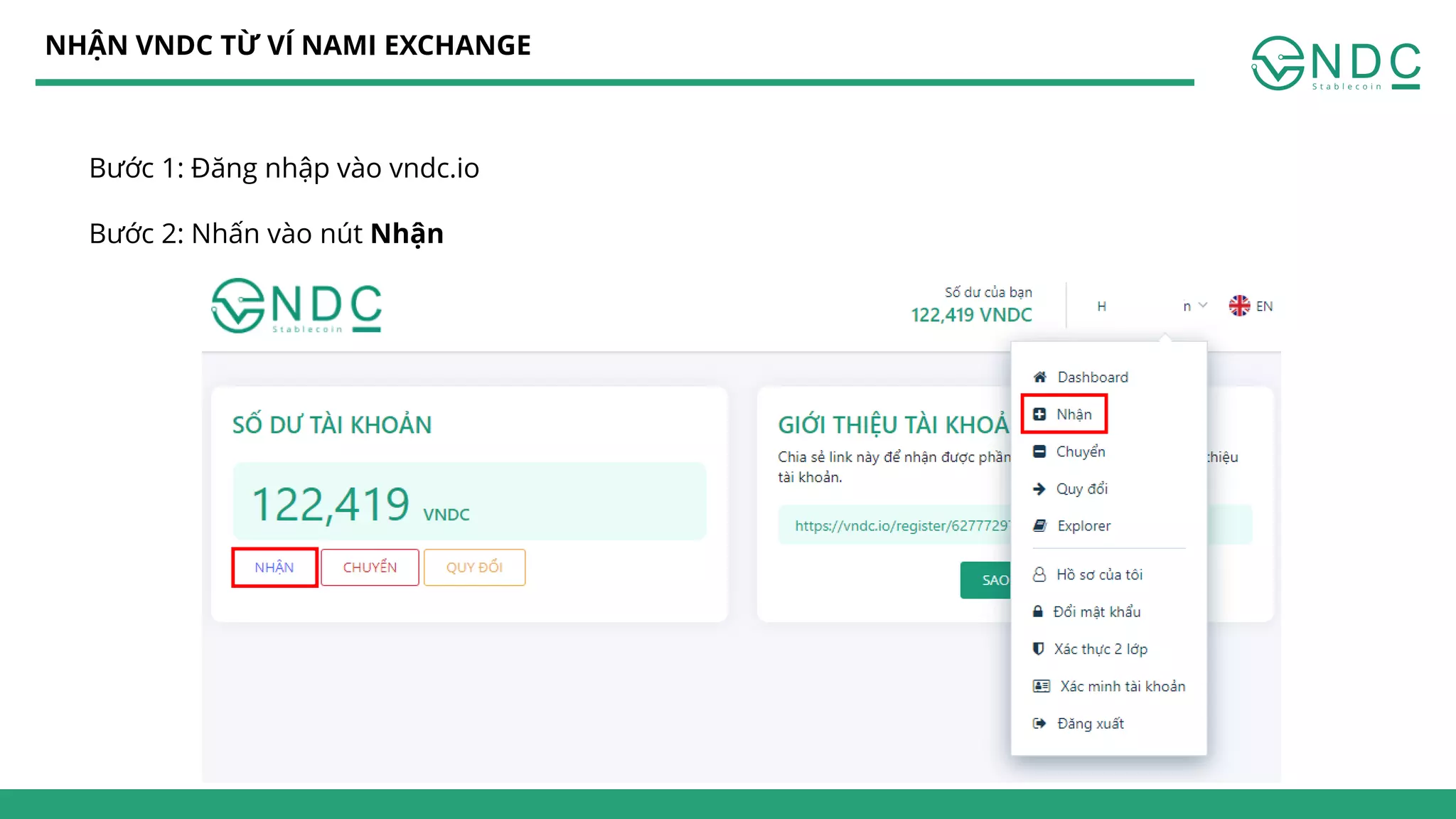 VNDC - Receive VNDC from Infinito Wallet | PDF