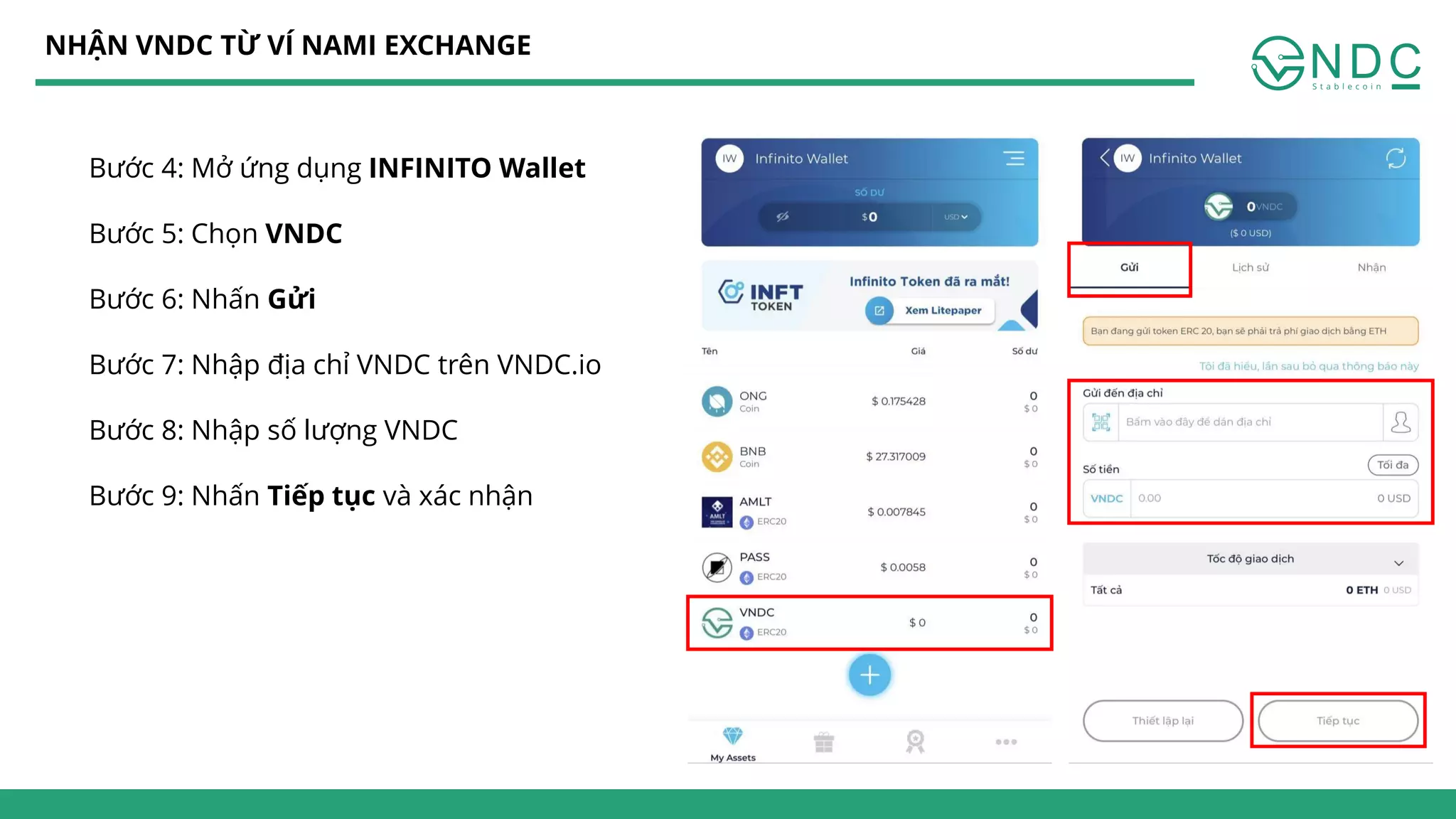 VNDC - Receive VNDC from Infinito Wallet | PDF