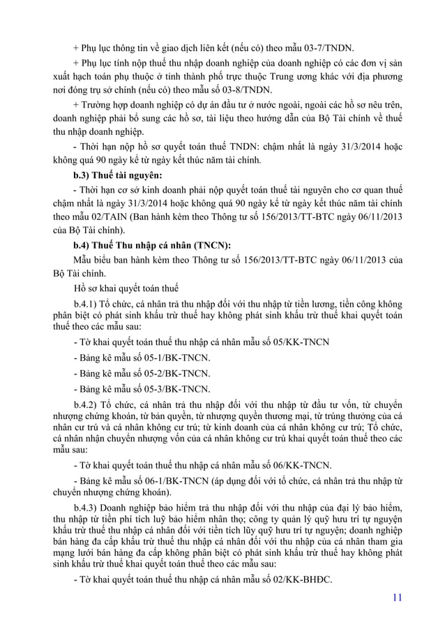 Hd nop ho so khai thue quy i 2014 | PDF