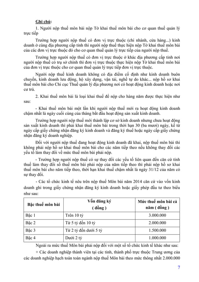 Hd nop ho so khai thue quy i 2014 | PDF