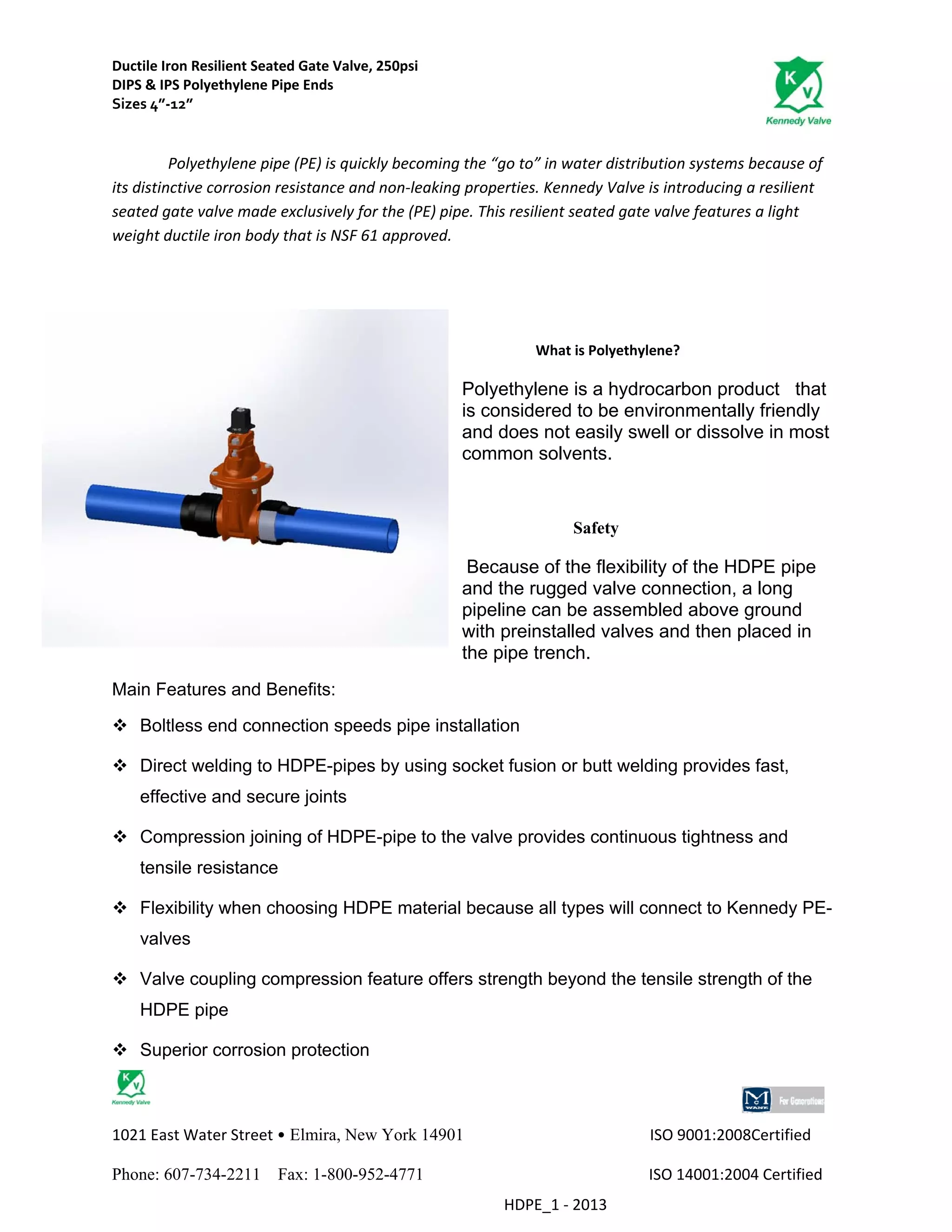 CLOW Canada HDPE gate valve | PDF