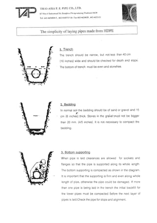 Hdpe pipe laying วิธีฝักกลบท่อ hdpe | PDF | Geology | Science