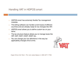 HDPOS smart VAT Ready POS Billing Software | PDF