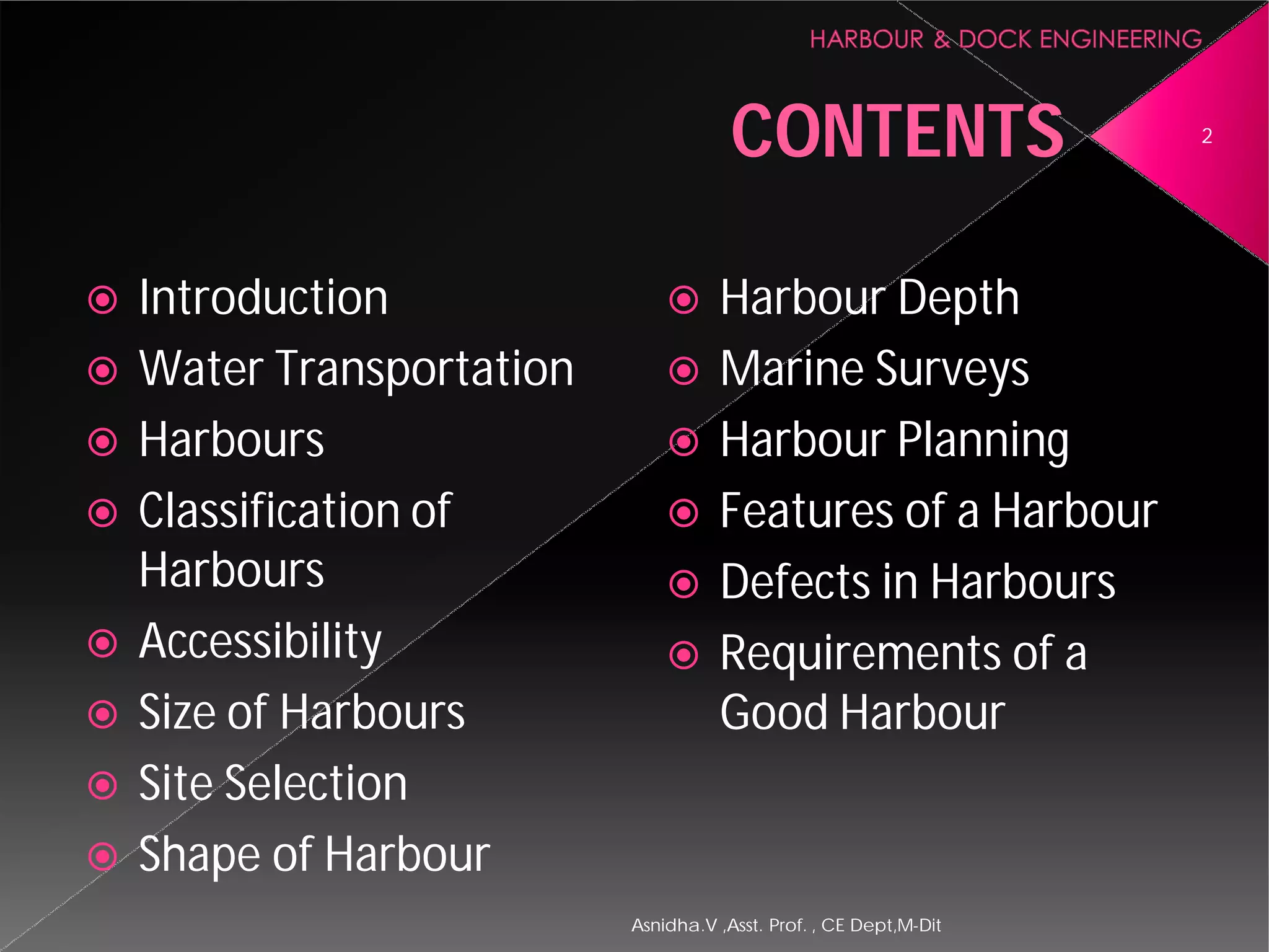 harbour and dock engineering ppt 01 introduction | PDF