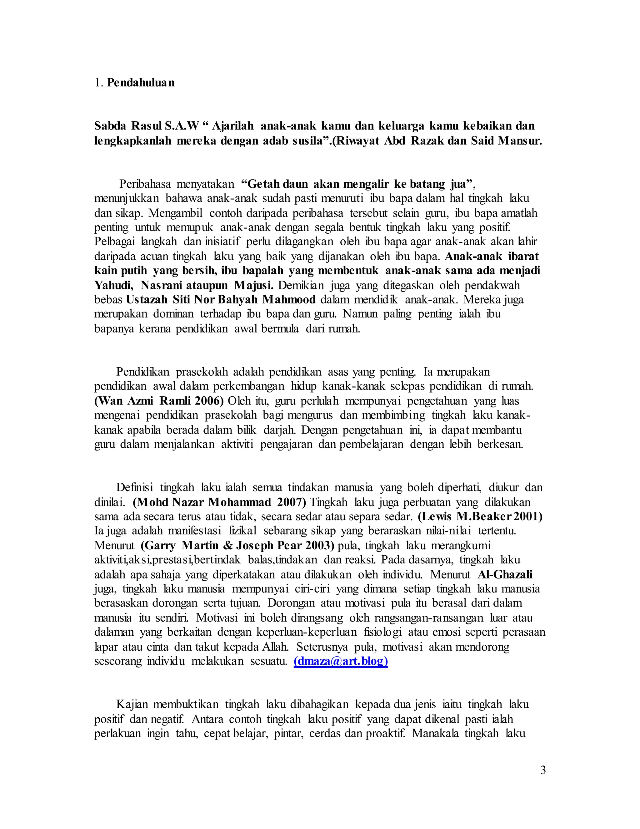 Hdps 1203 Pengurusan Tingkah Laku Kanak-kanak | DOC