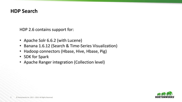 HDP Search Overview (APACHE SOLR & HADOOP) | PPT